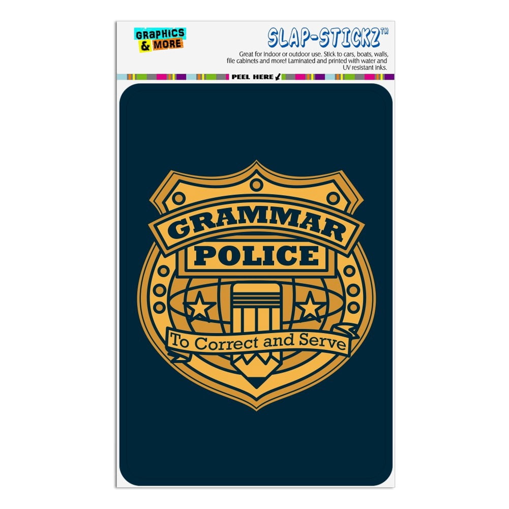 Grammar Police Badge Funny Home Business Office Sign - Walmart.com