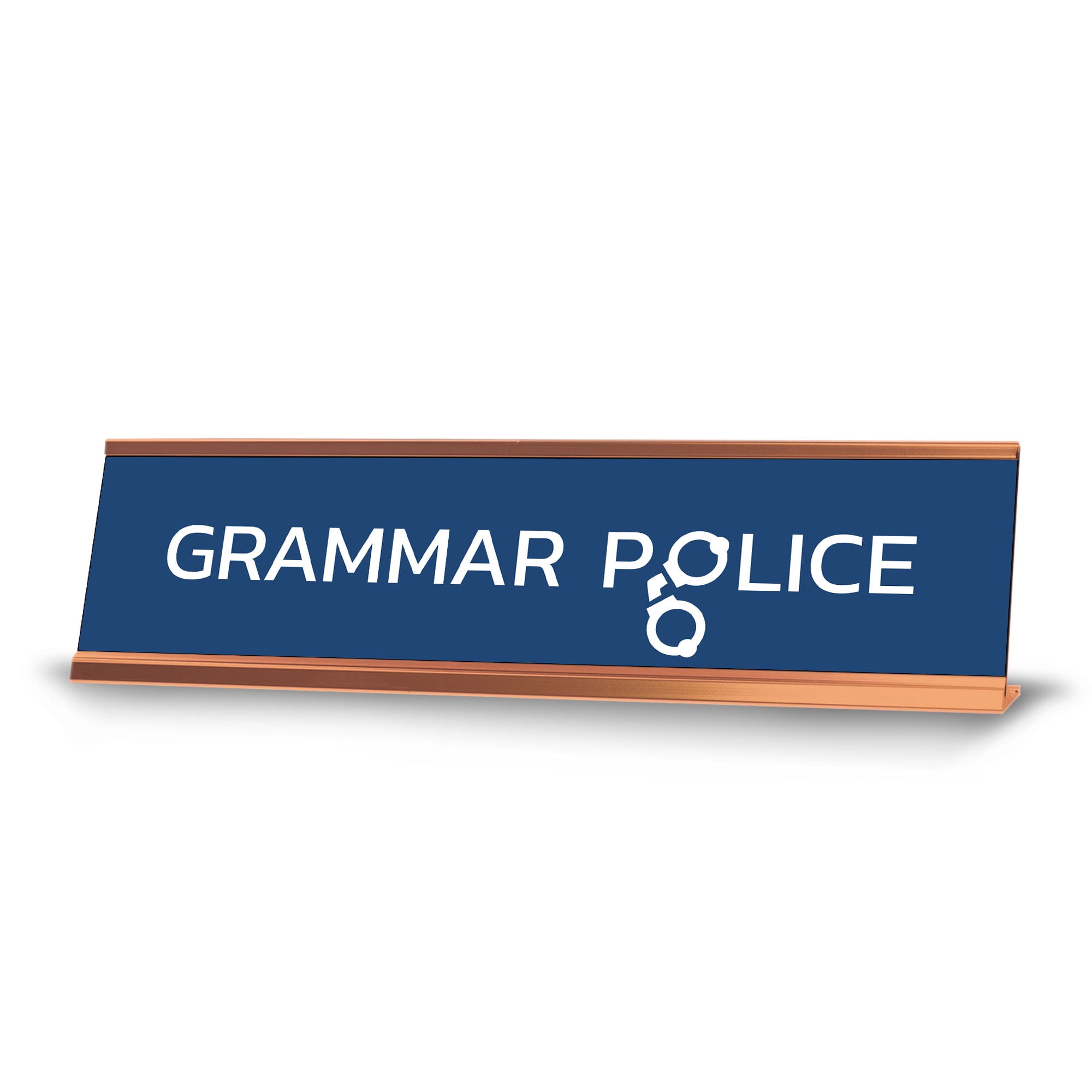 Grammar Police Hand Cuffs, Gold Frame, Desk Sign (2 x 8") - Walmart.com