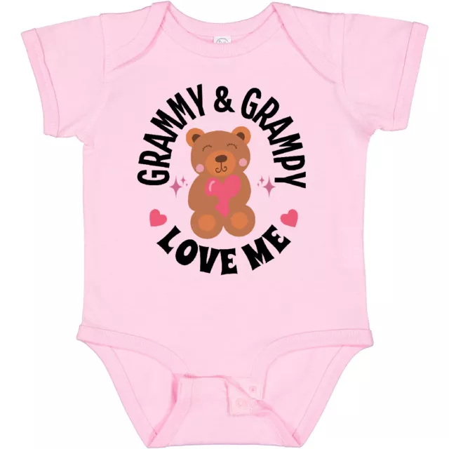 Grammy And Grampy Love Me Grandchild Bear Baby Bodysuit Grandkids Girl ...
