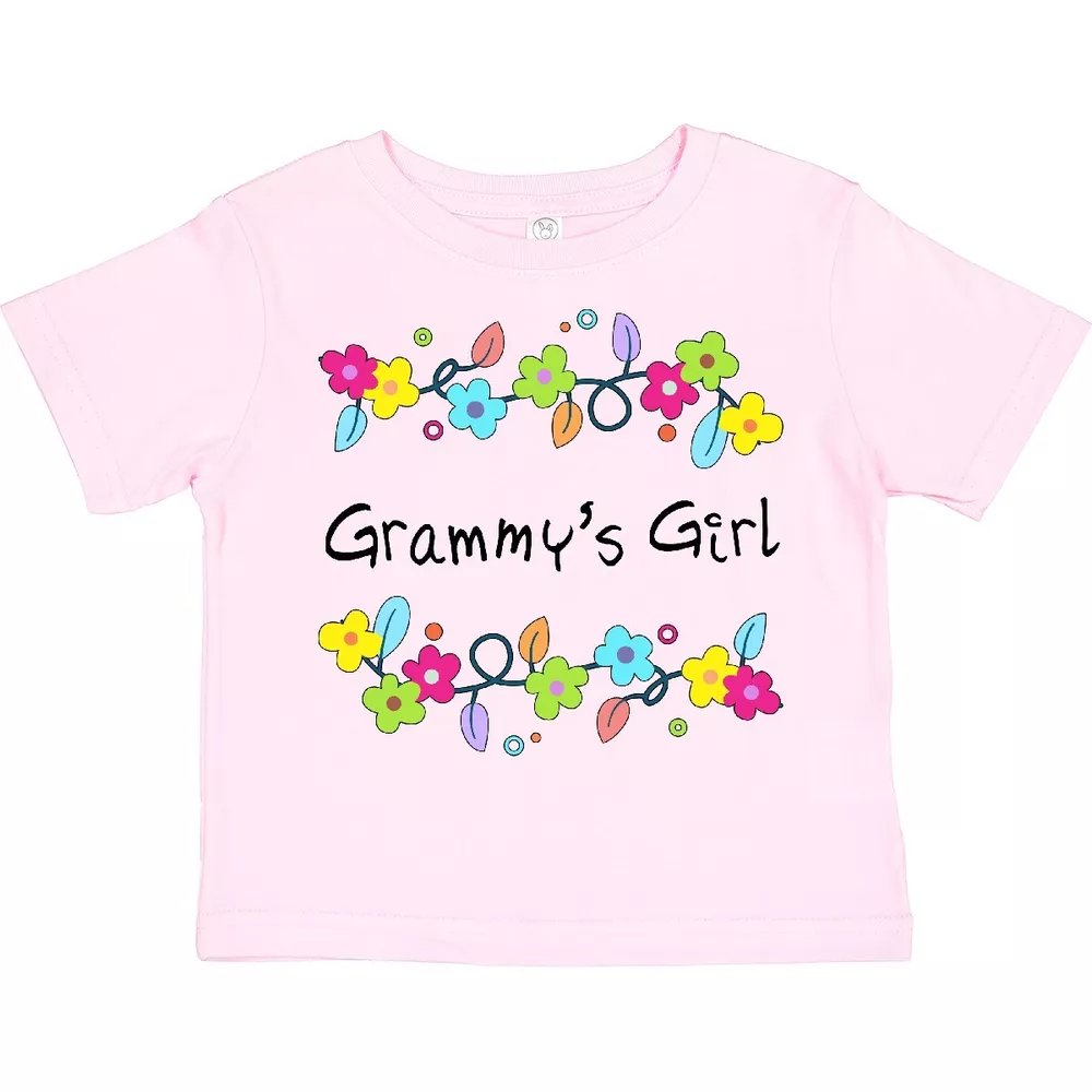 Grammys Girl- Bright Flowers Toddler T-Shirt Family Grandma Grammy Fun Baby Clothing, Gift for ...