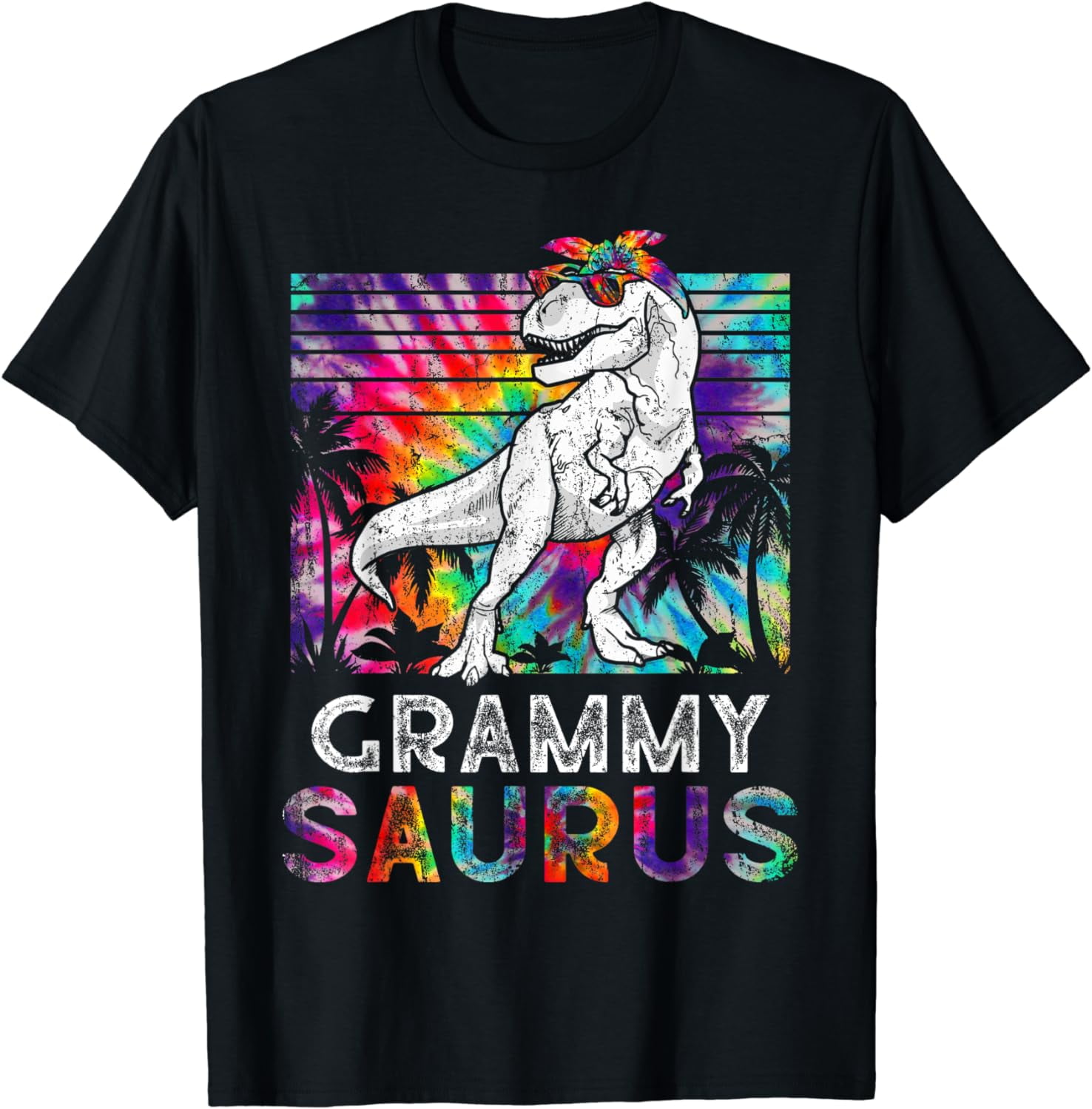 Grammysaurus Dinosaur Grammy Saurus Family Matching Tie Dye T-Shirt ...