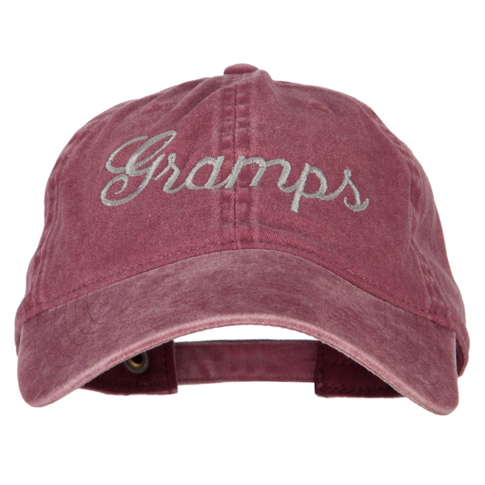 Gramps Embroidered Washed Cotton Twill Cap - Maroon OSFM - Walmart.com