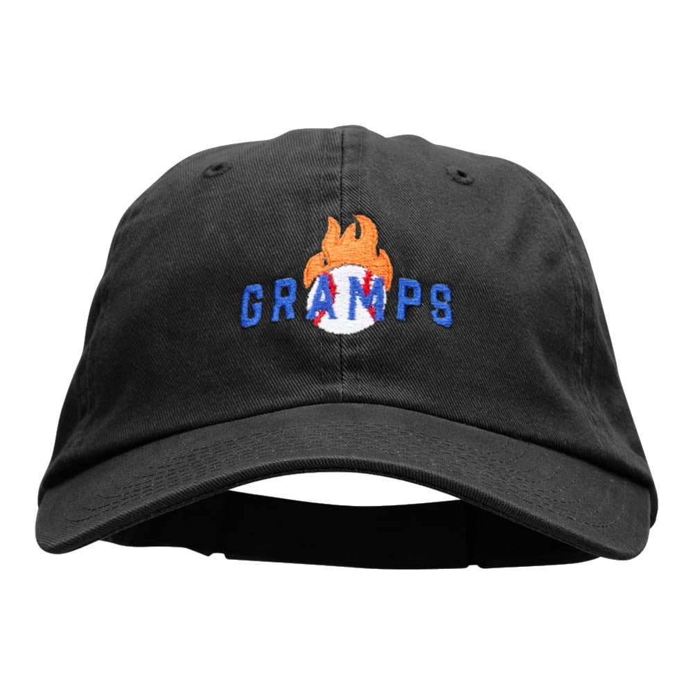 Gramps Flaming Baseball Embroidered Low Profile Dyed Cotton Twill Cap ...