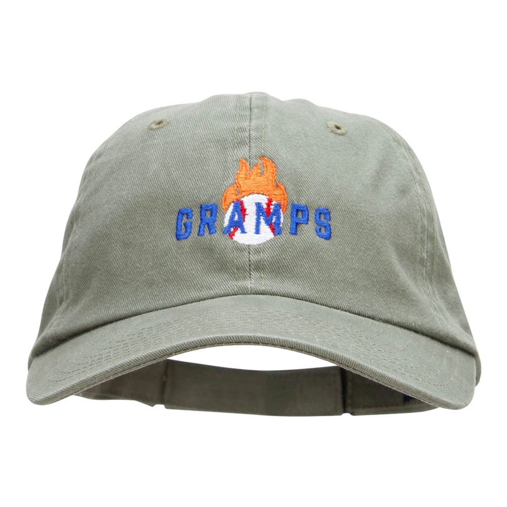 Gramps Flaming Baseball Embroidered Low Profile Dyed Cotton Twill Cap ...