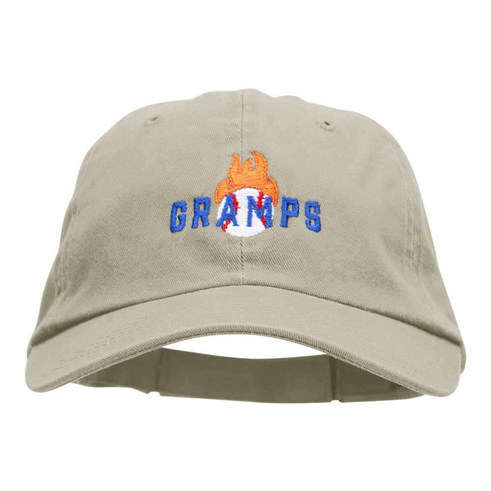 Gramps Flaming Baseball Embroidered Low Profile Dyed Cotton Twill Cap ...