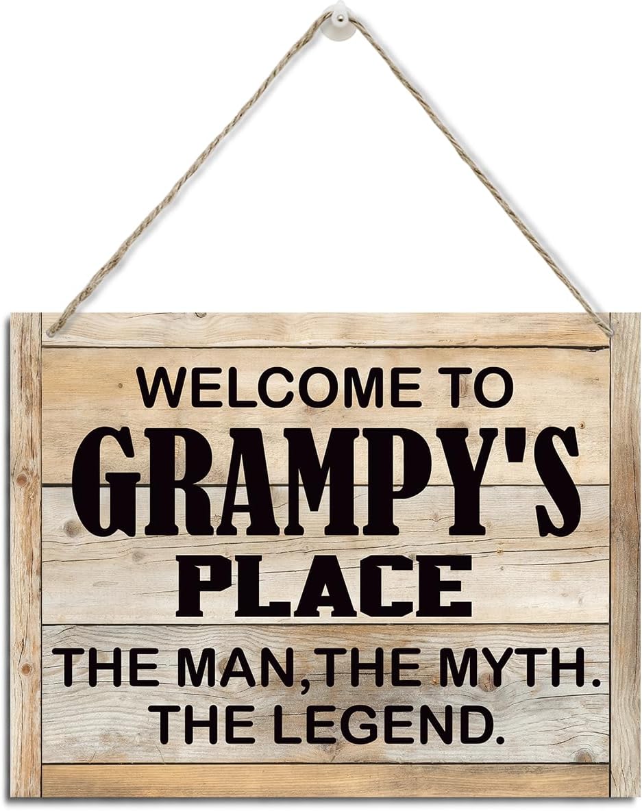 Grampy Gifts, Welcome To Grampy'S Place Sign Gift For Grampy, Rustic ...