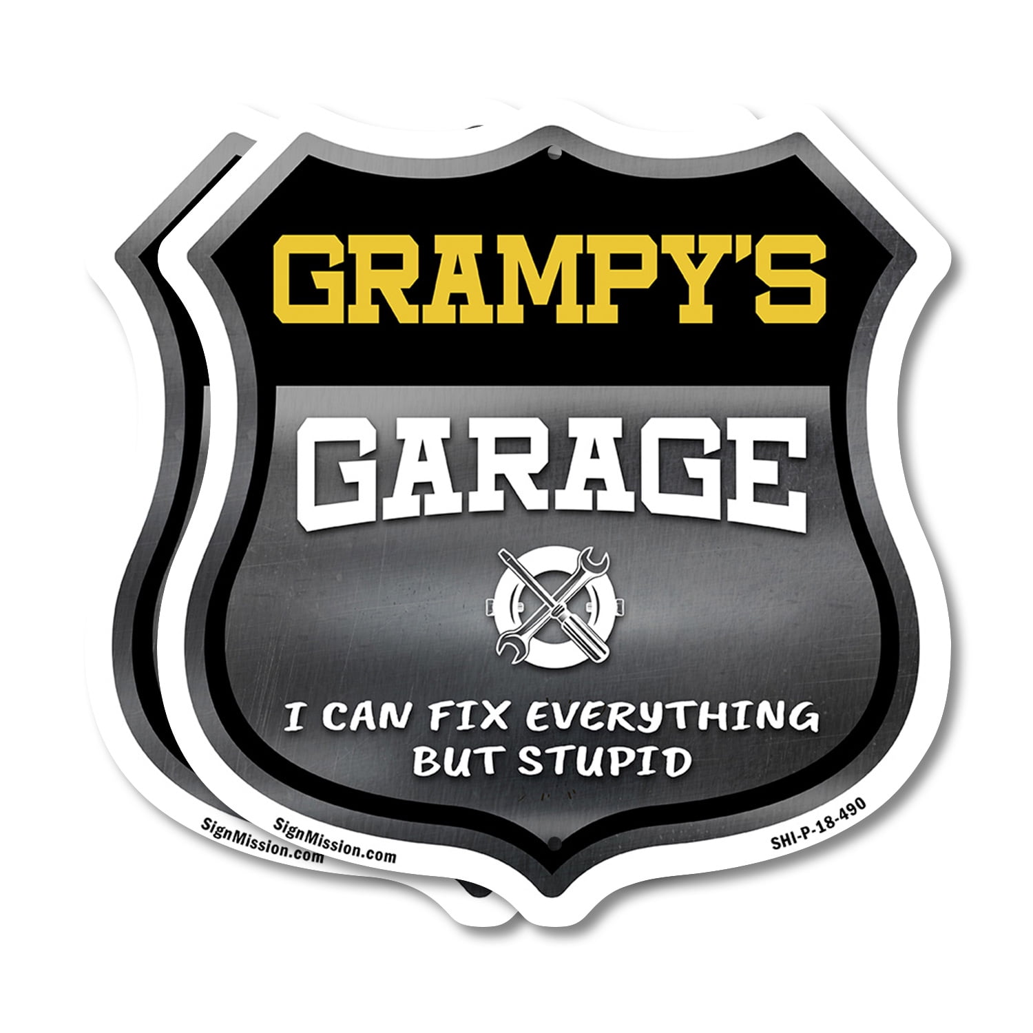 Grampy's Garage I Can Fix Everything But Stupid (2 Pack) 18 inch X 18 ...