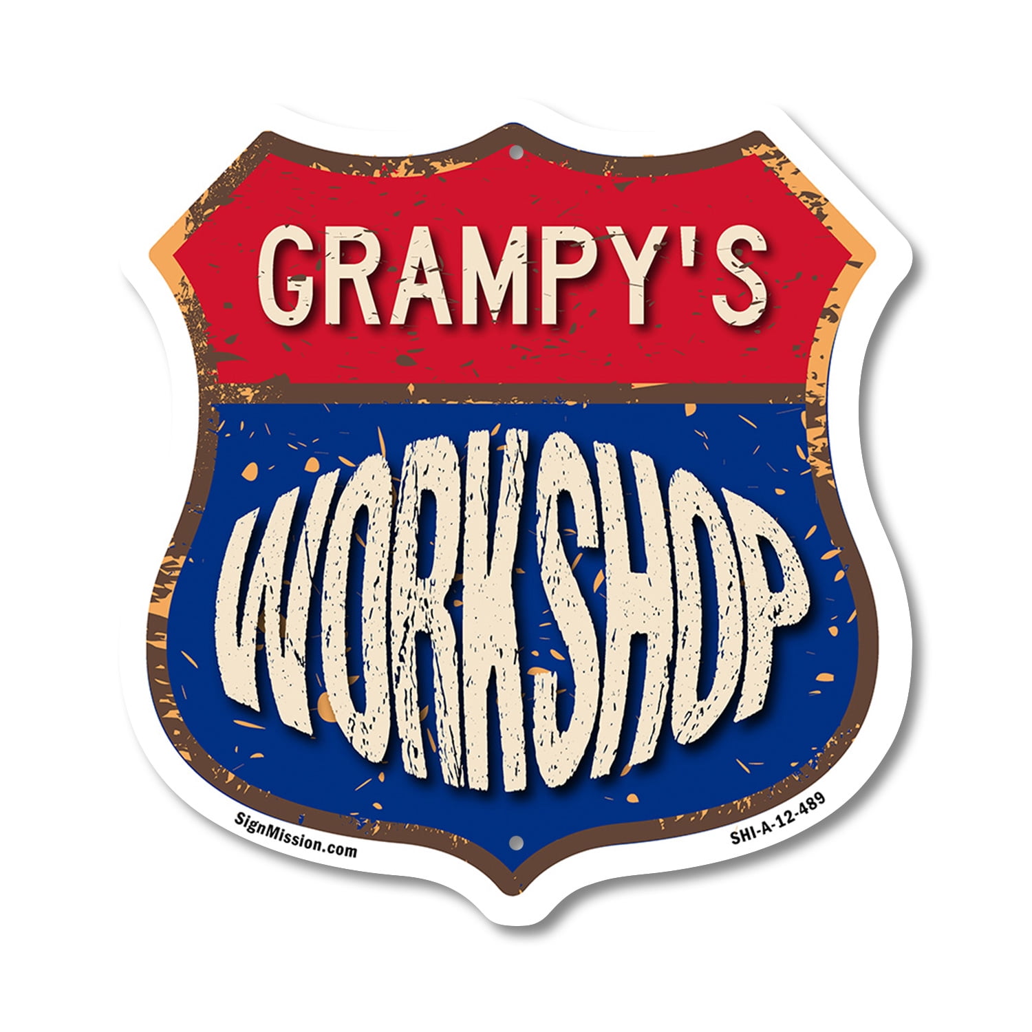 Grampy's Workshop 12 inch X 12 inch Shield-Shaped Rust-Free Aluminum ...