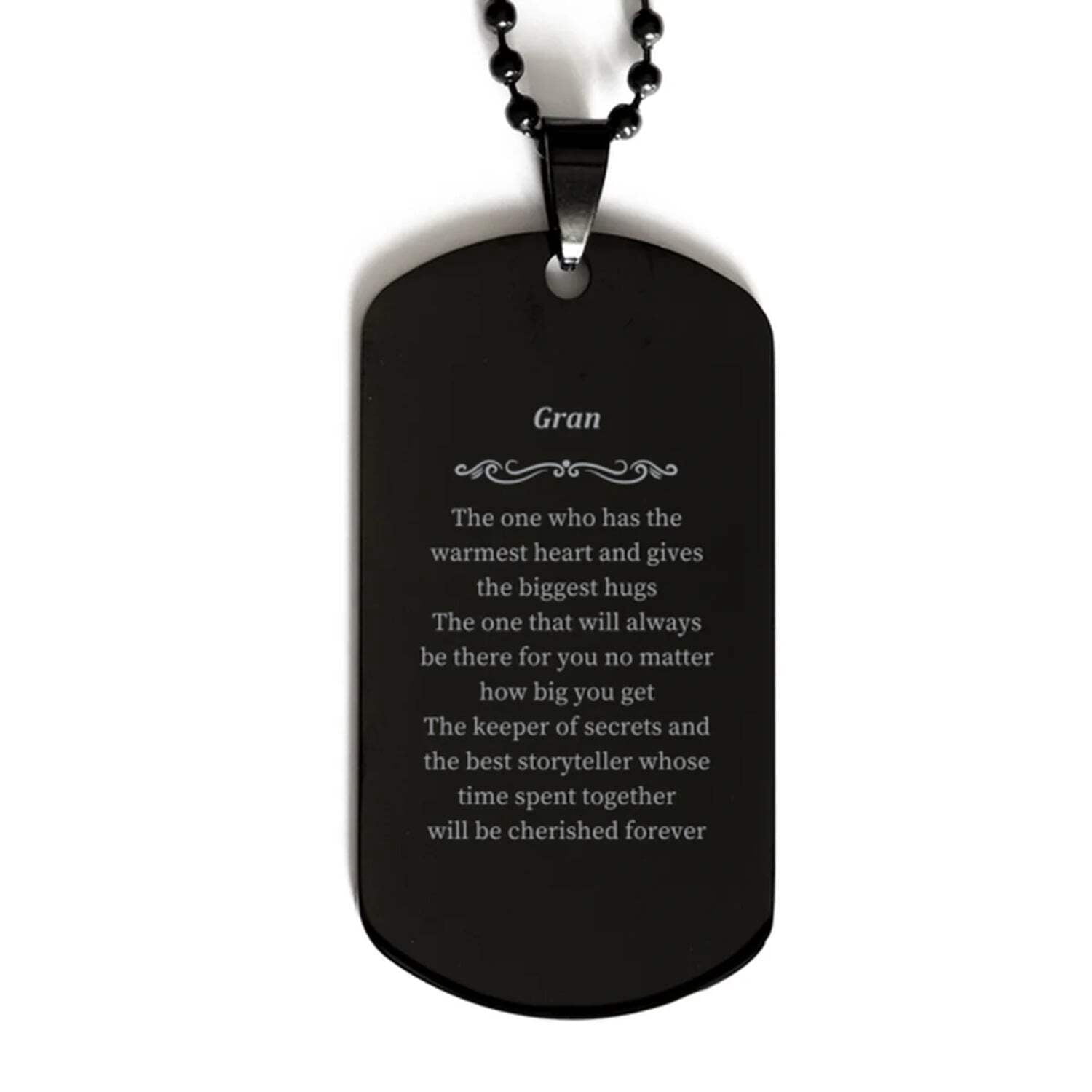 Gran Black Dog Tag Engraved Gift for Veterans Day and Christmas, The ...