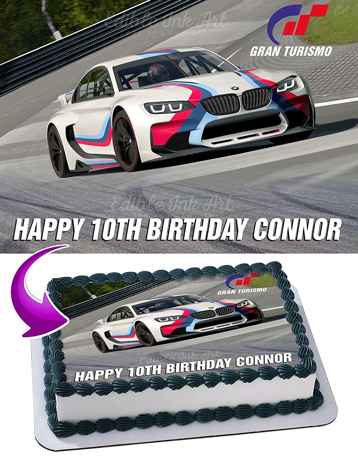 Gran Turismo Forza Edible Cake Image Topper Personalized Picture 1/4 ...