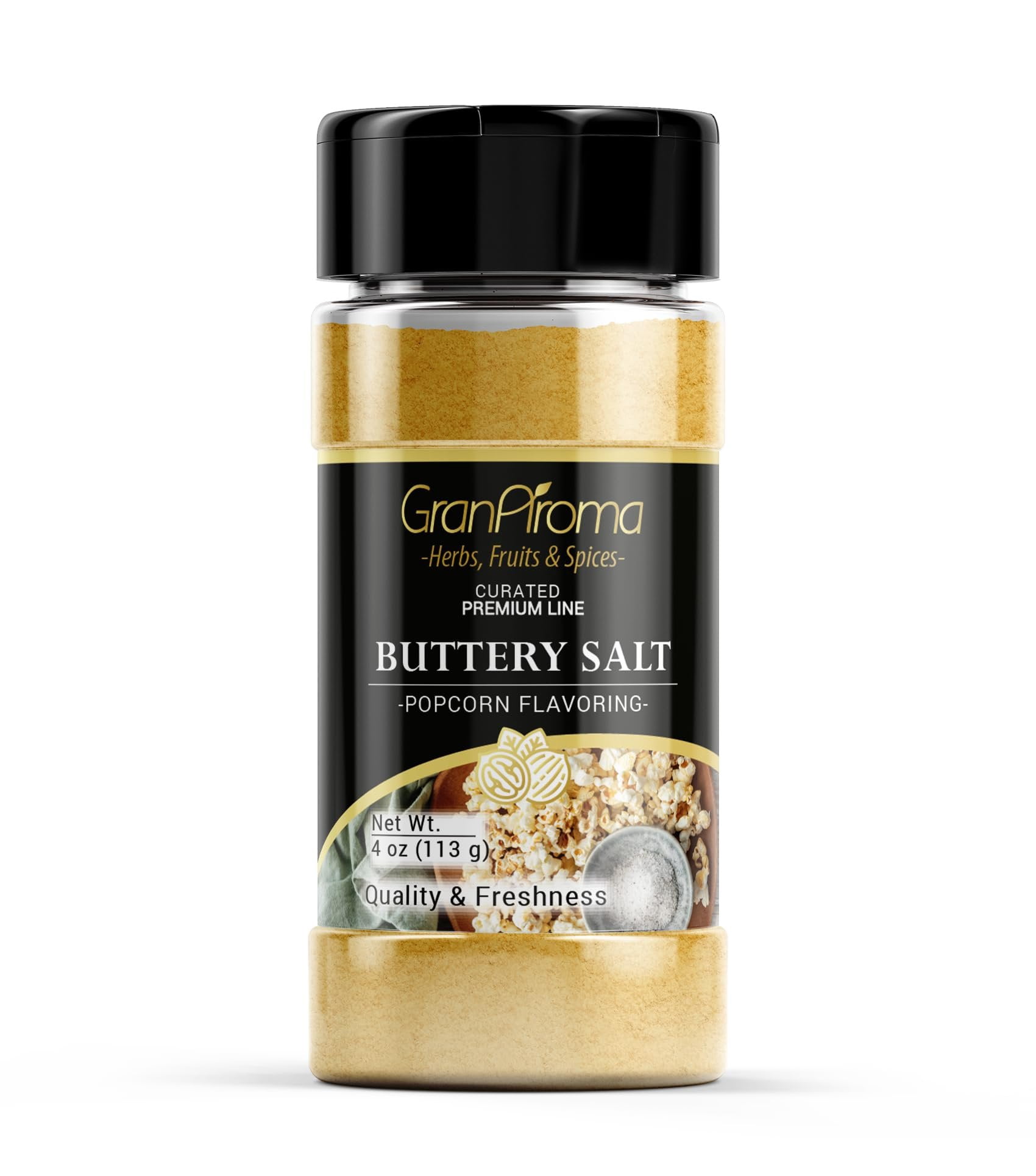 GranAroma Buttery Salt Seasoning, 4 oz, Popcorn Seasoning, Cinema Style ...