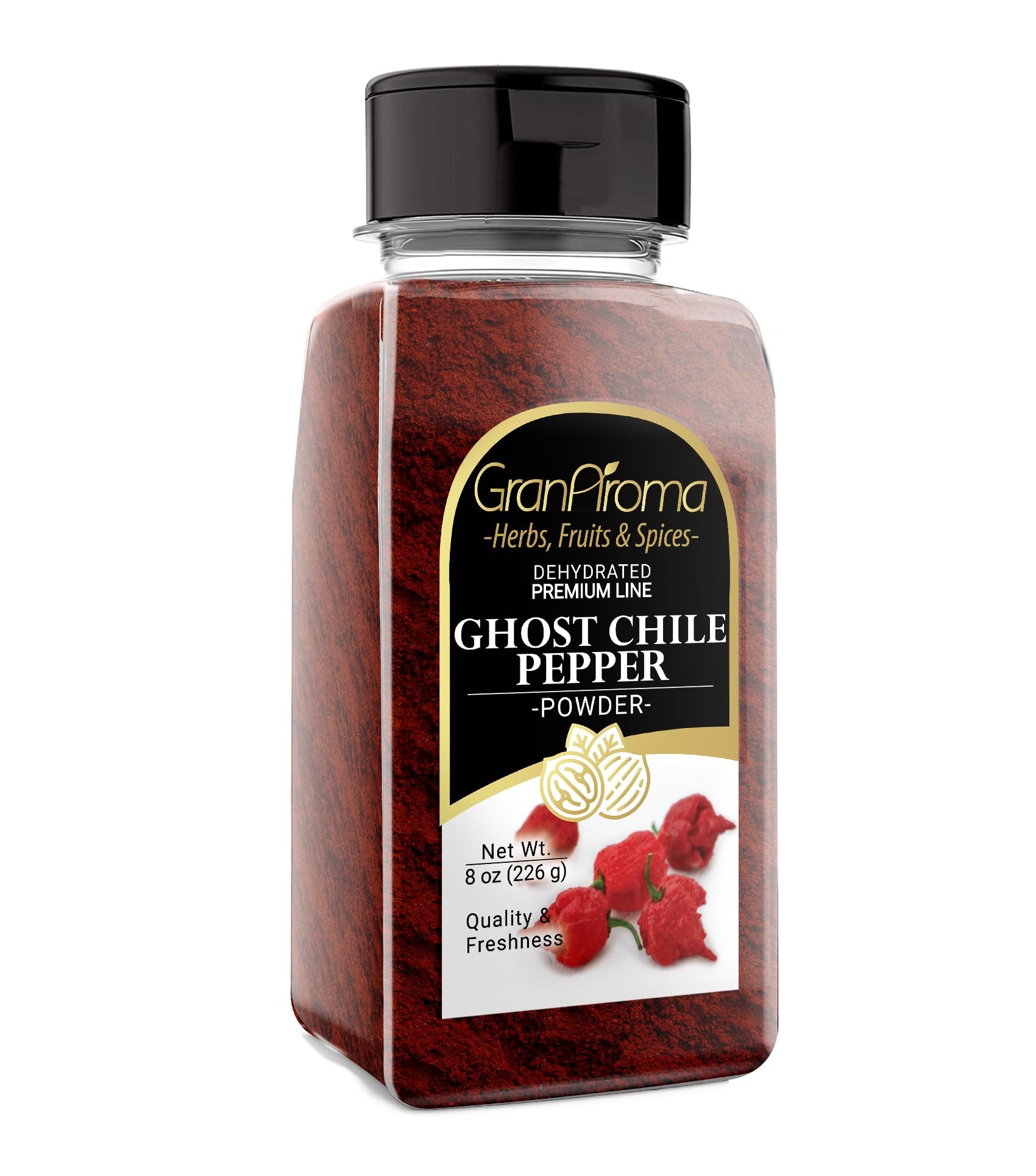 GranAroma Ghost Chile Pepper Powder, 8 oz, Hot & Spicy, Salsas & Soups ...