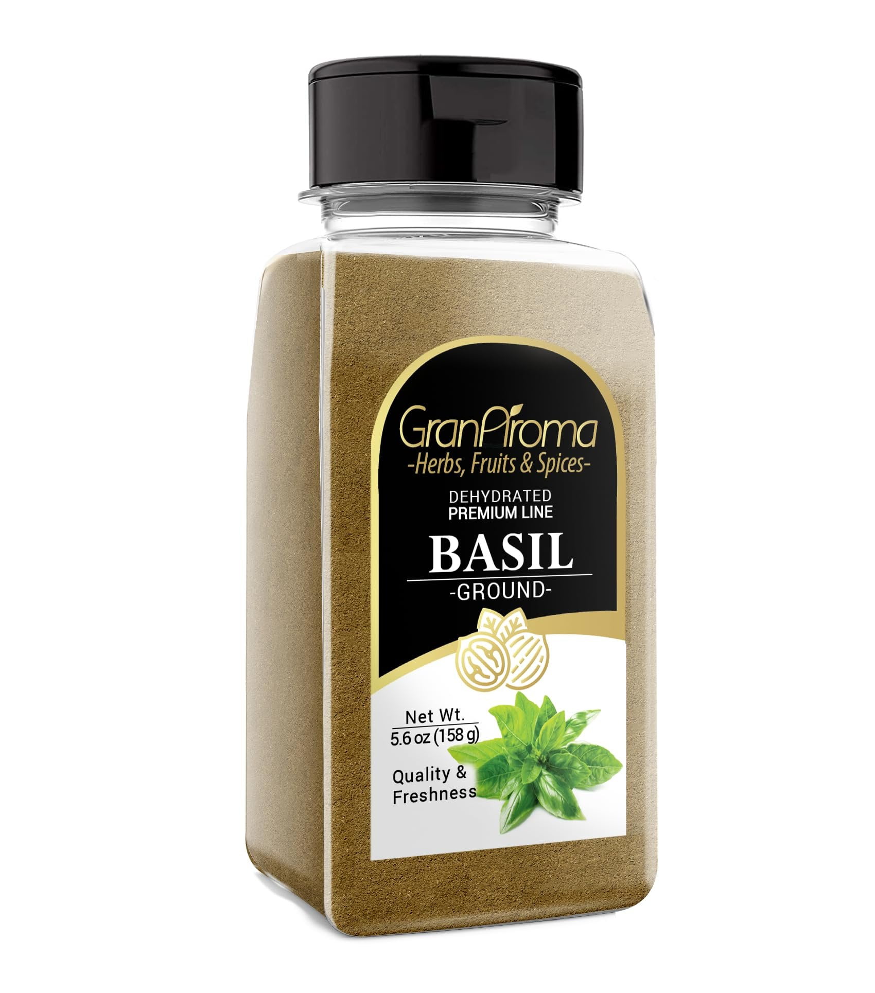 GranAroma Ground Basil, Peppery Flavor, Sauces & Dressings, Fine Ground ...