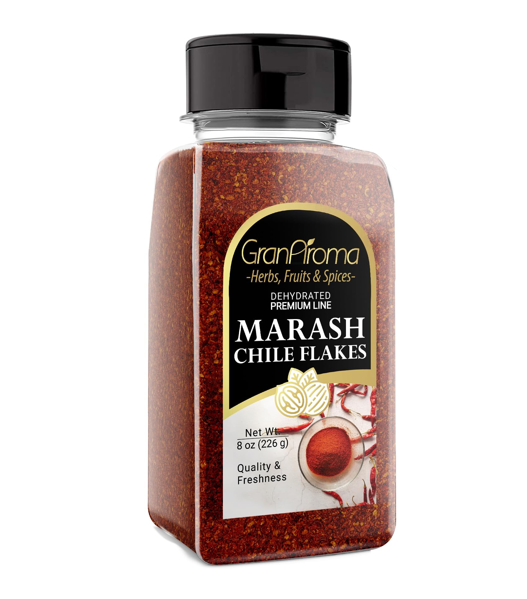 GranAroma Marash Chile Flakes, YPF5 8 oz, Hot & Sweet Flavorful Crushed ...