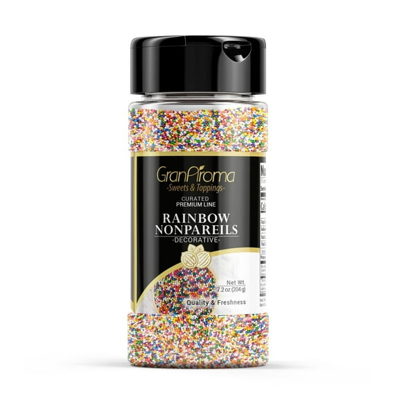 GranAroma Rainbow Nonpareils, 7.2 oz, Decorative Sprinkles, Cakes ...
