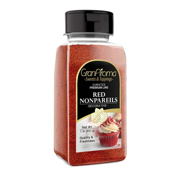 GranAroma Red Nonpareils, 1 lb, Decorative Sprinkles, Cakes & Cookies ...
