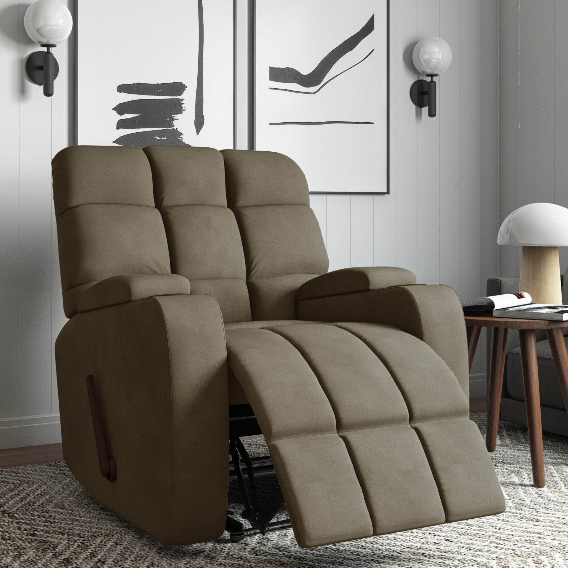 Granada Recliner in Sage Gray - Ergonomic Lumbar Support Recliner with ...