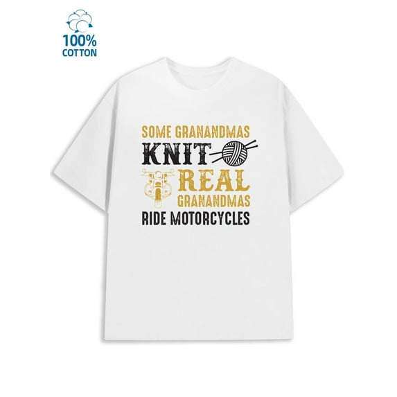 Granandmas Ride mens mechanical 180G 100% Cotton white Tech Style funny ...