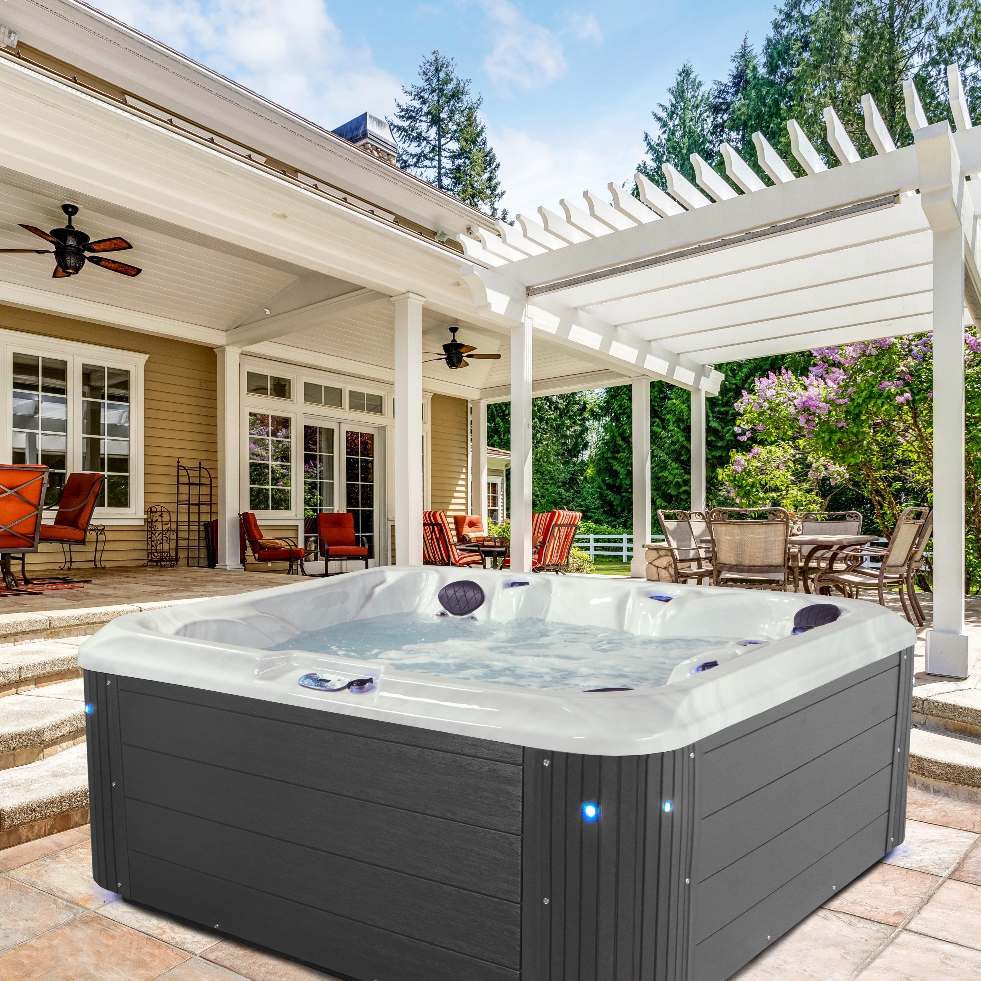 Grand Banks 5-6 Person 81-Jets Acrylic Spas with 3 Pumps and LED ...