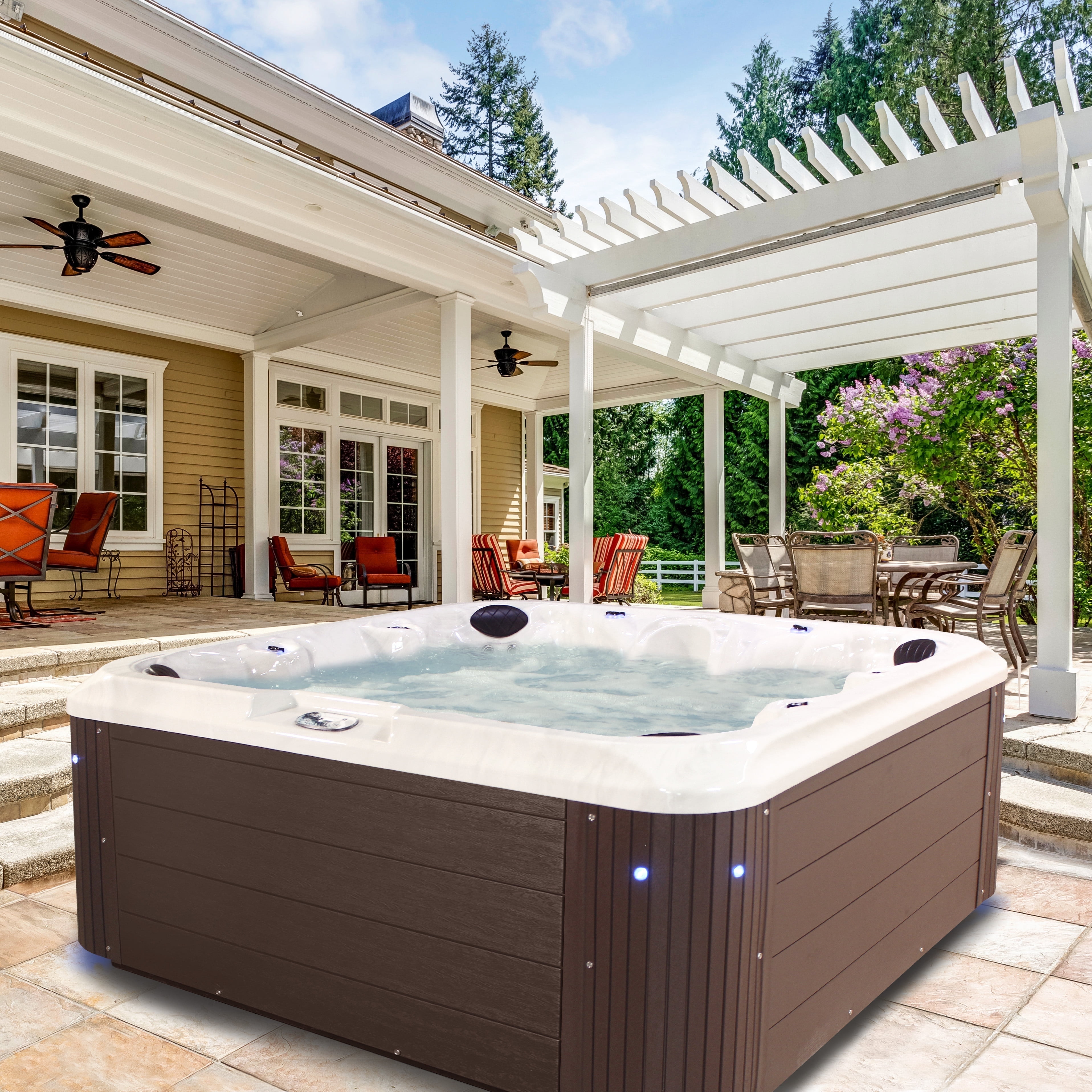 Grand Banks 5-6 Person 81-Jets Acrylic Spas with 3 Pumps and LED ...