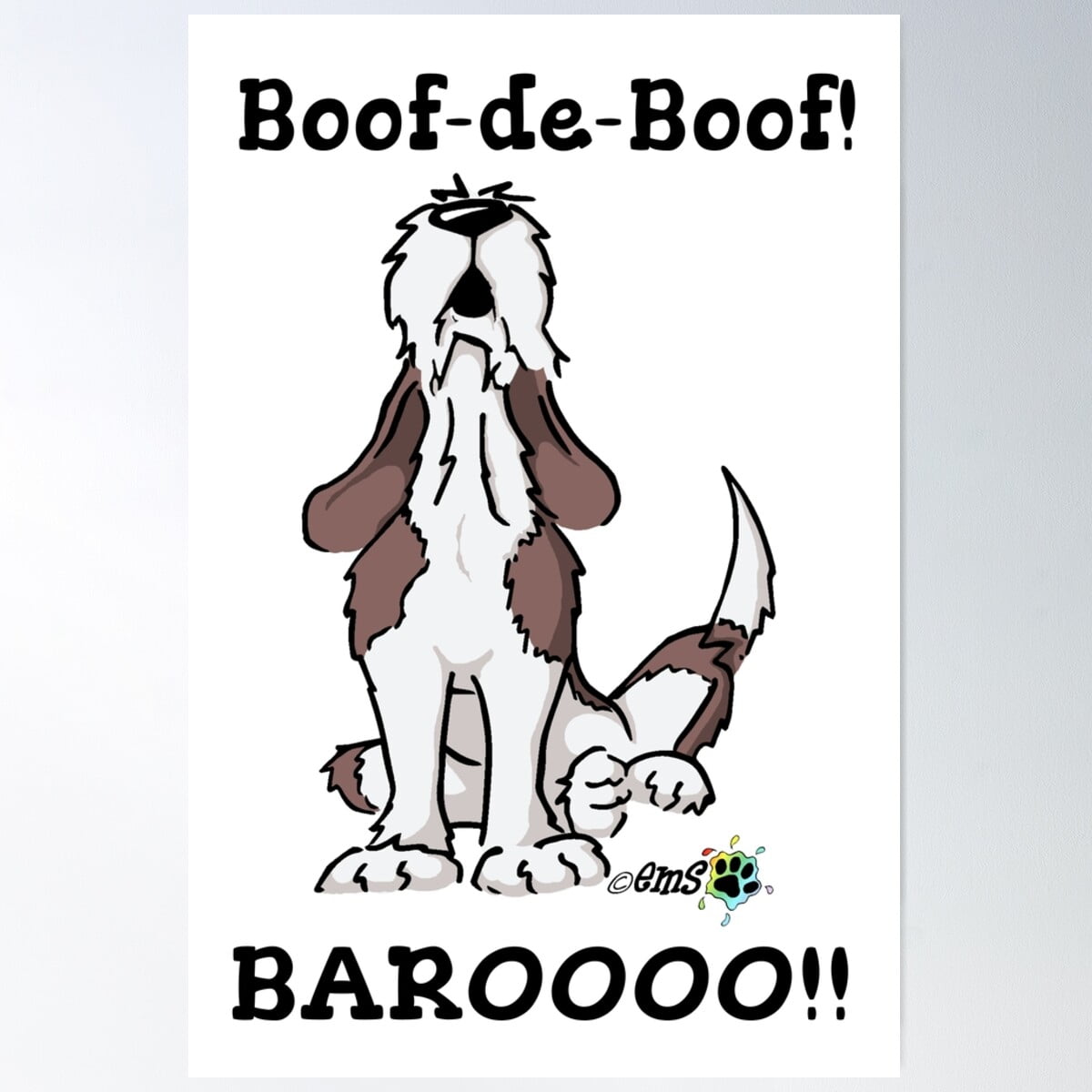 Grand Basset Boof Baroo! Poster, 12x18 UNFRAMED - Walmart.com