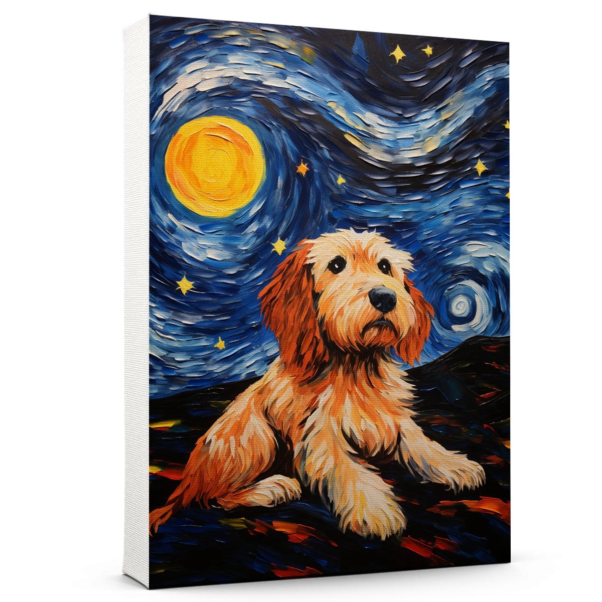 Grand Basset Griffon Vendeen Dog Canvas Starry Night Van Gogh Inspired ...