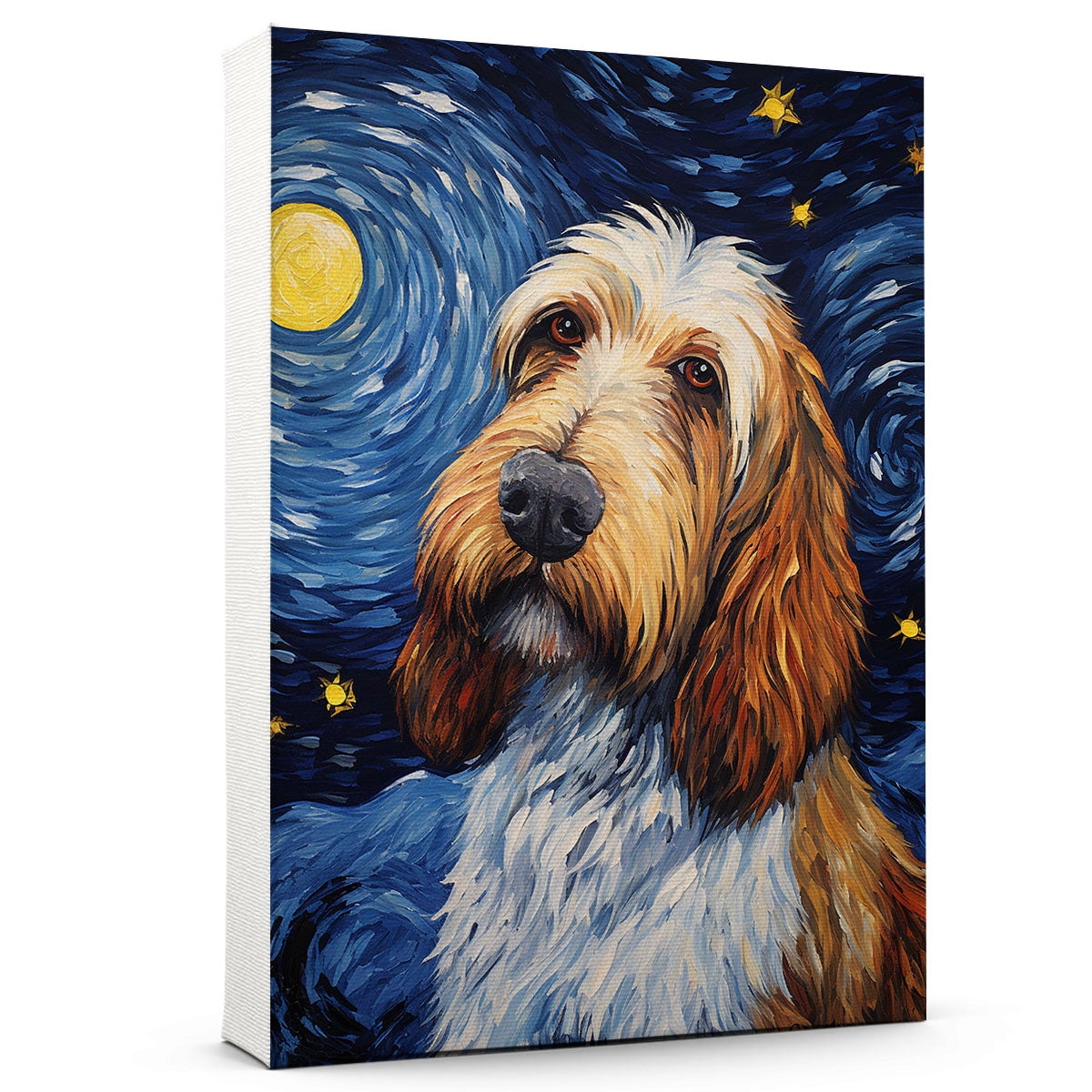 Grand Basset Griffon Vendeen Dog Canvas Wall Art - Starry Night Van ...