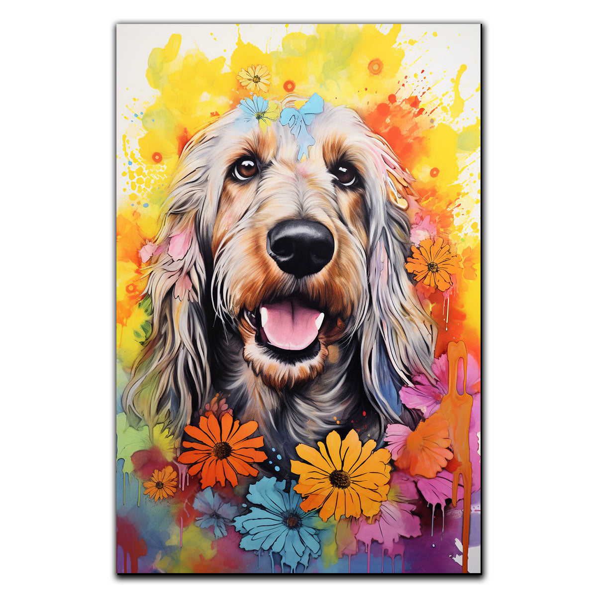 Grand Basset Griffon Vendeen Dog Watercolor Series. Watercolor Art ...