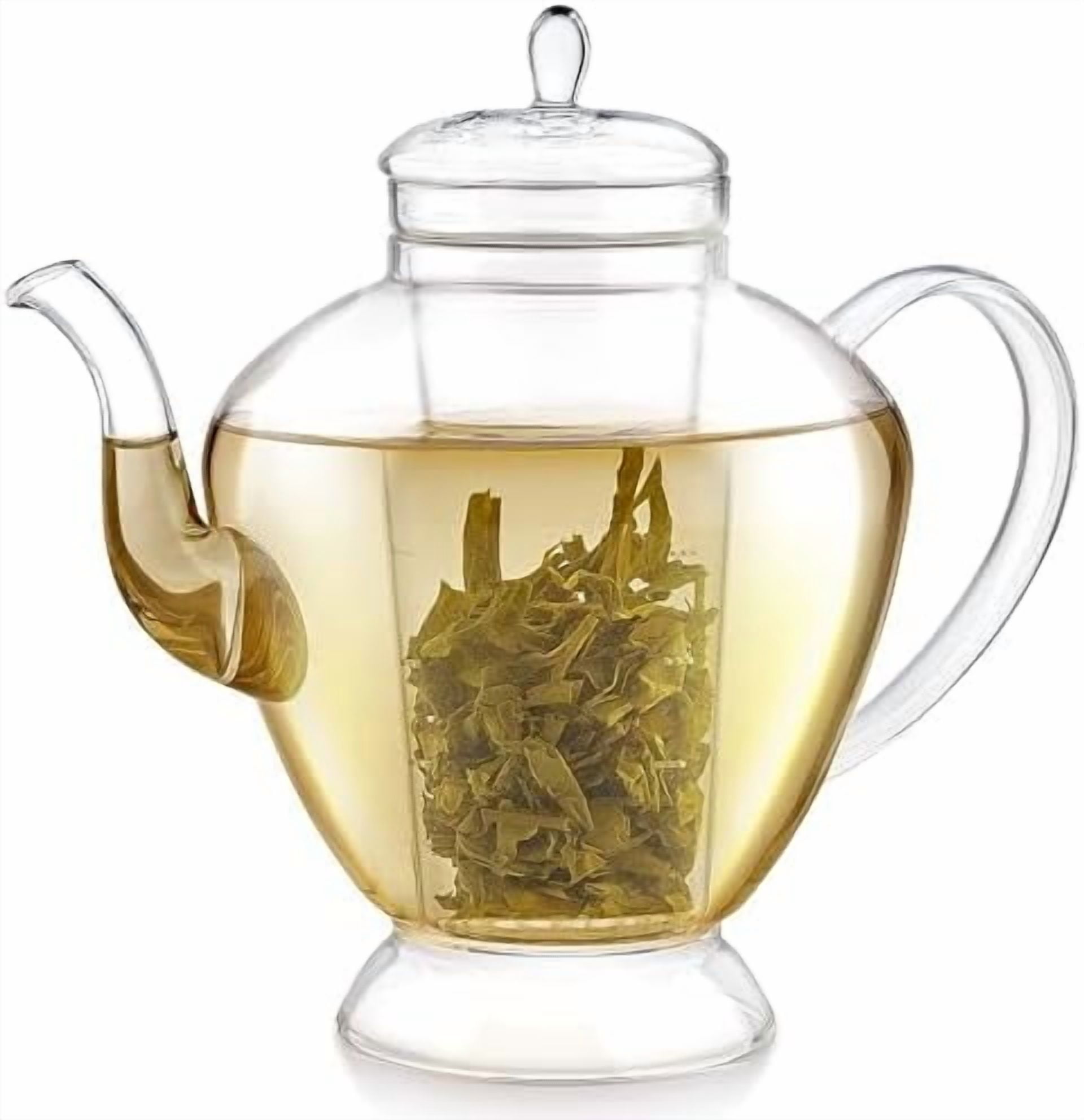 Grand Bouquet Glass Teapot with Microdot Glass Infuser – Elegant 50oz ...