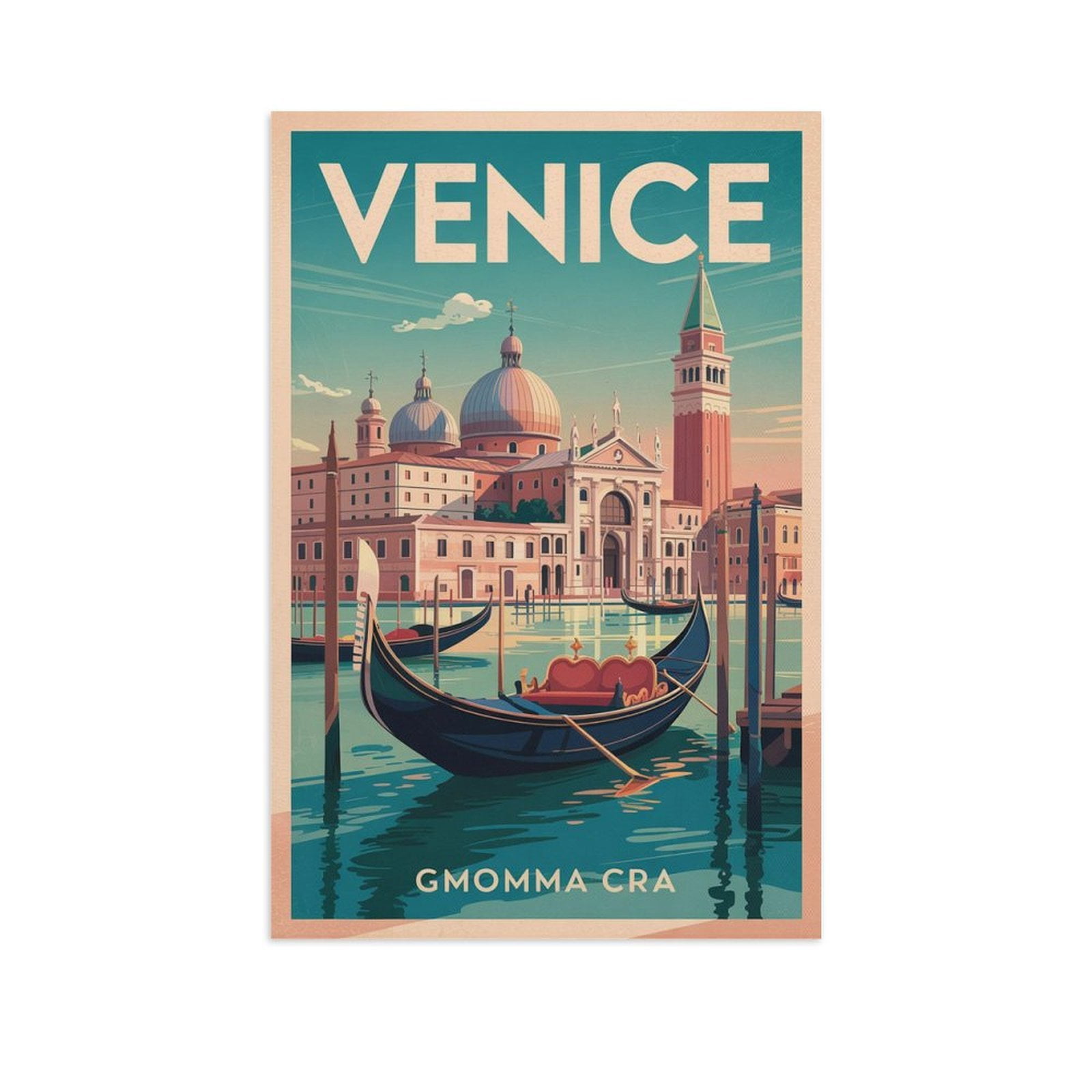 Grand Canal Classic Poster Retro Venice Cityscape with St. Mark’s ...