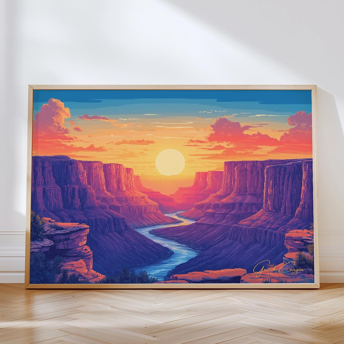Grand Canyon Horizontal Travel Print - Arizona Wall Art Framed Poster ...