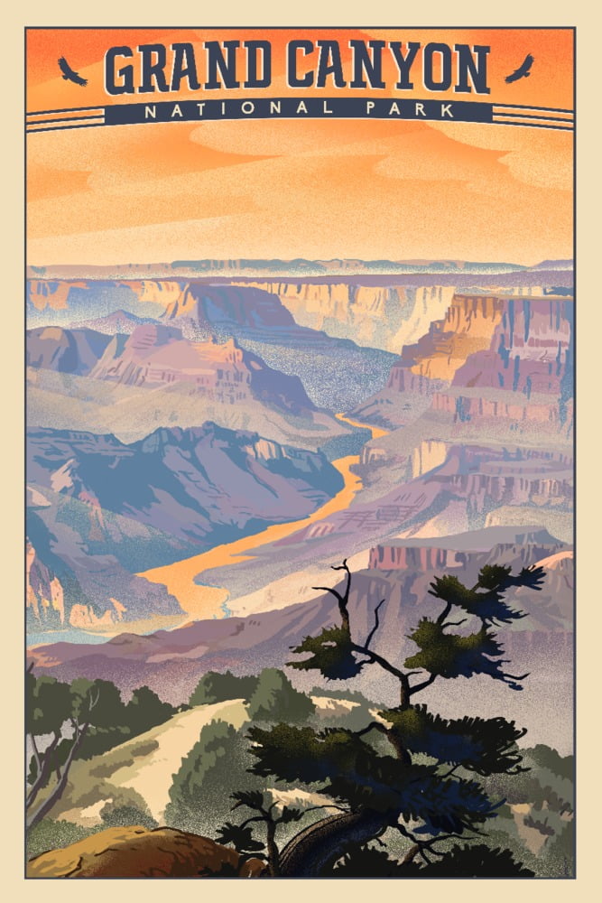 Grand Canyon National Park, Arizona, Desert View, Lithograph National ...