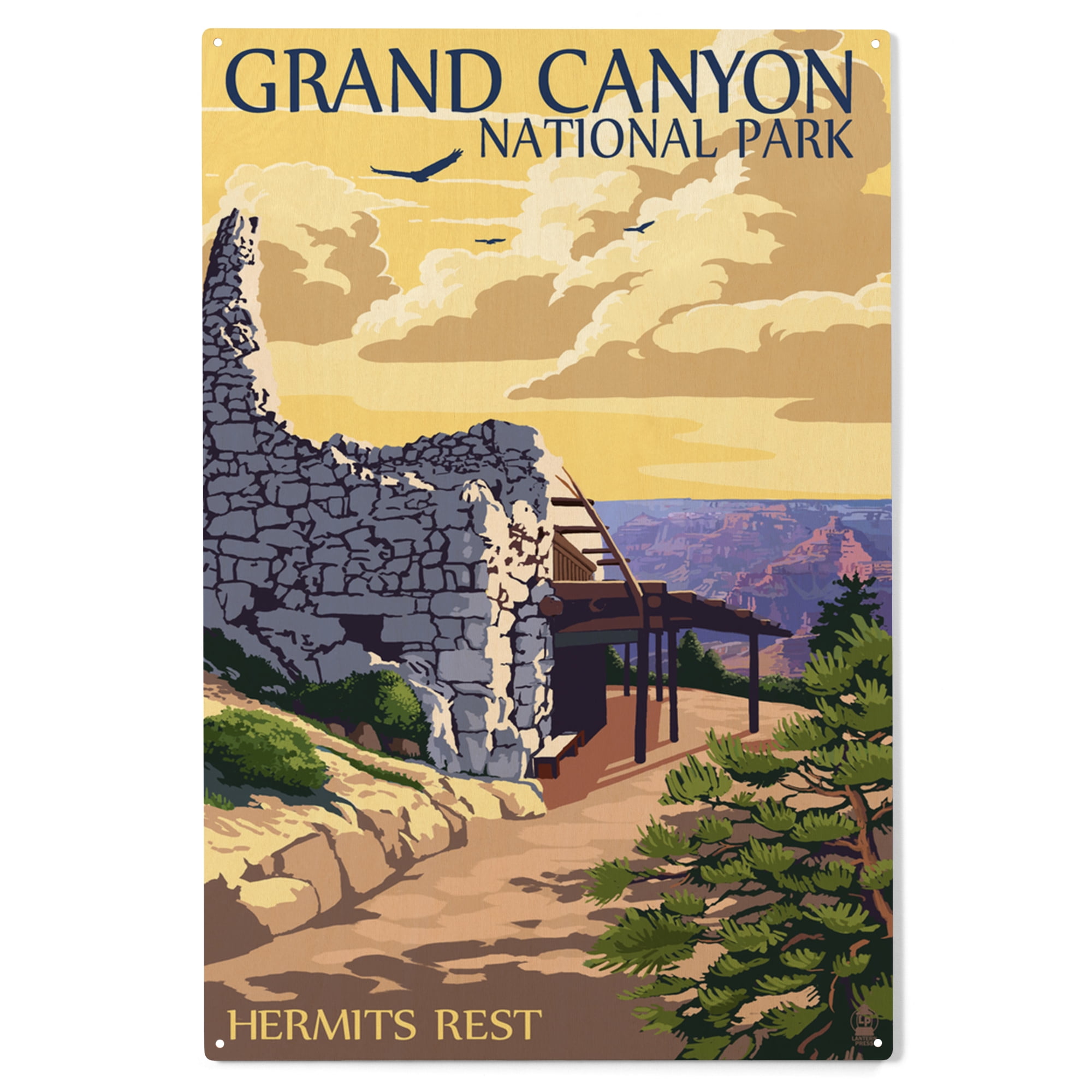 Grand Canyon National Park, Arizona, Hermits Rest Birch Wood Wall Sign ...