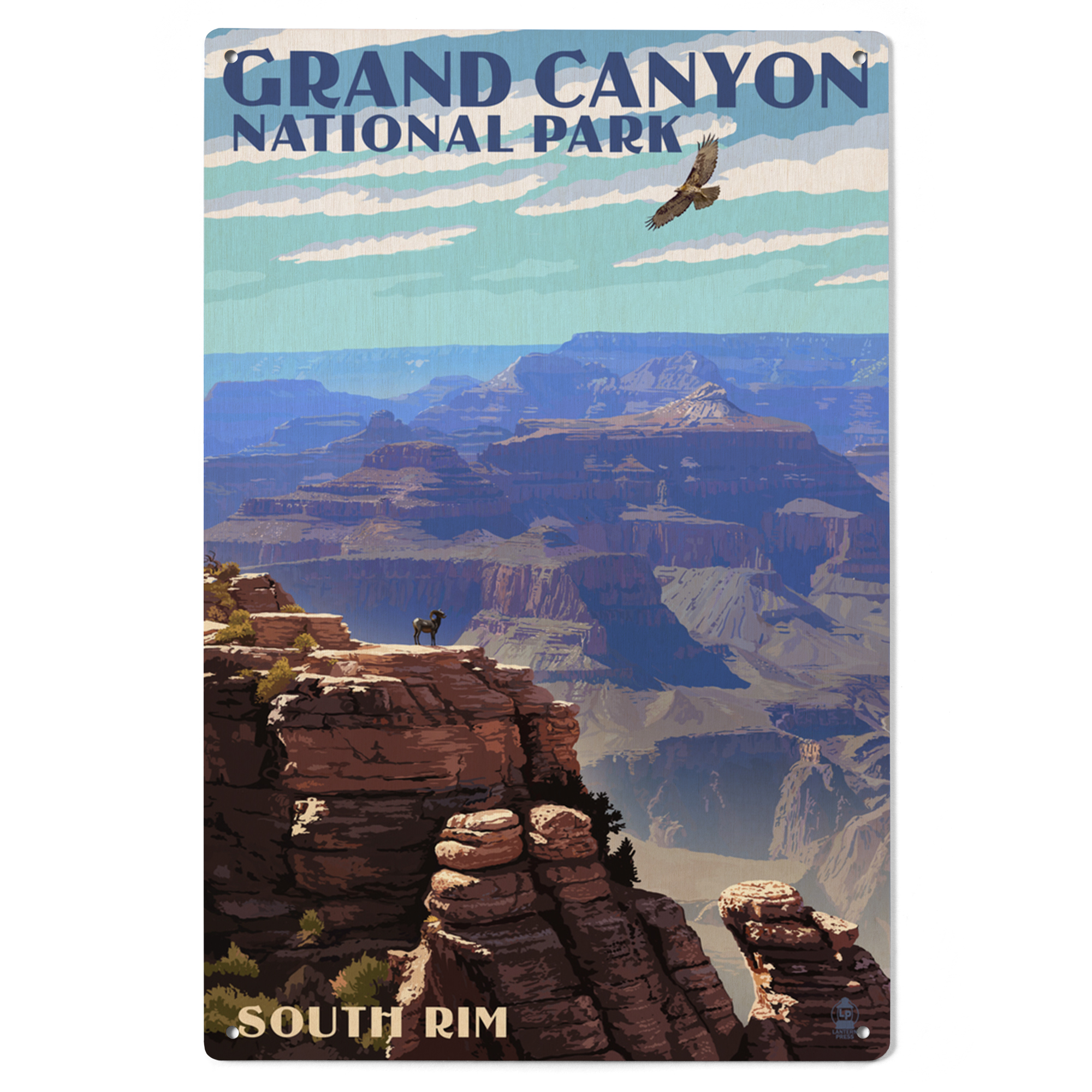 Grand Canyon National Park, Arizona, South Rim Birch Wood Wall Sign ...