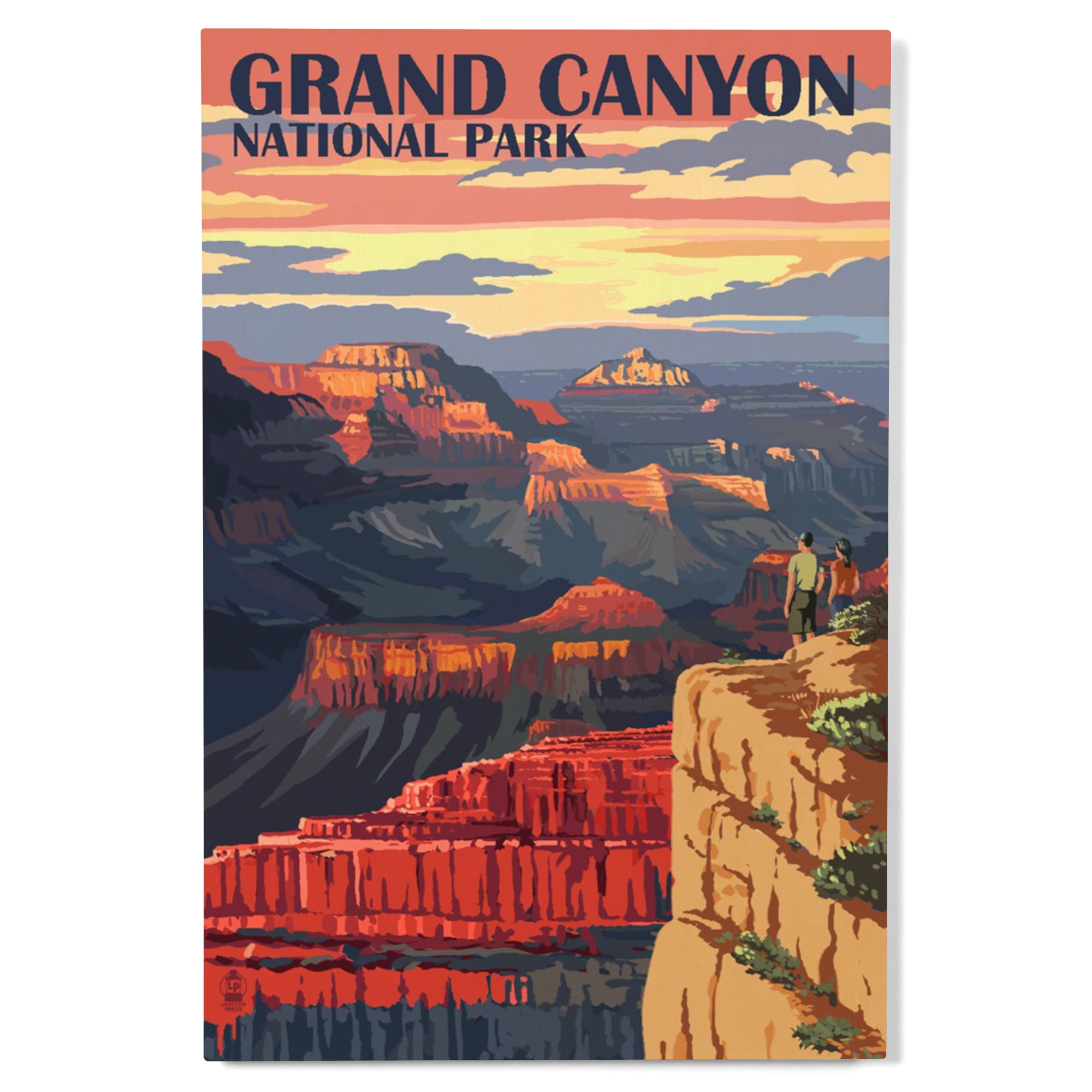 Grand Canyon National Park, Mather Point and Hikers Birch Wood Wall ...