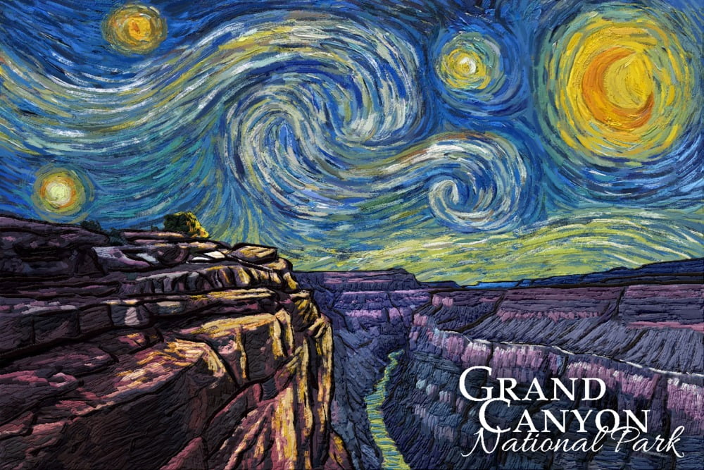 Grand Canyon National Park, Starry Night National Park Series (12x18 ...