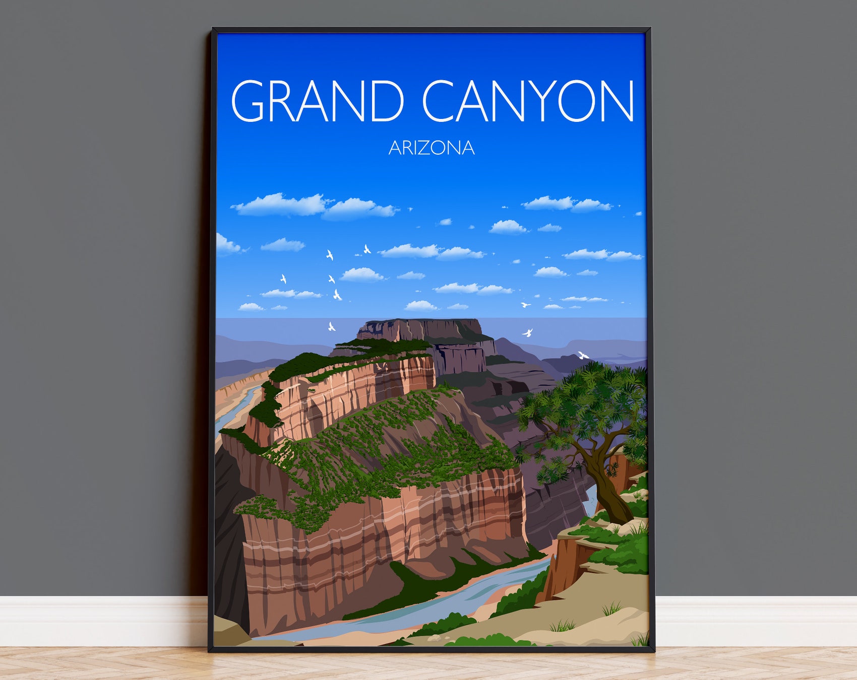 Grand Canyon Travel Poster Wall Art, Travel Print of Grand Canyon ...