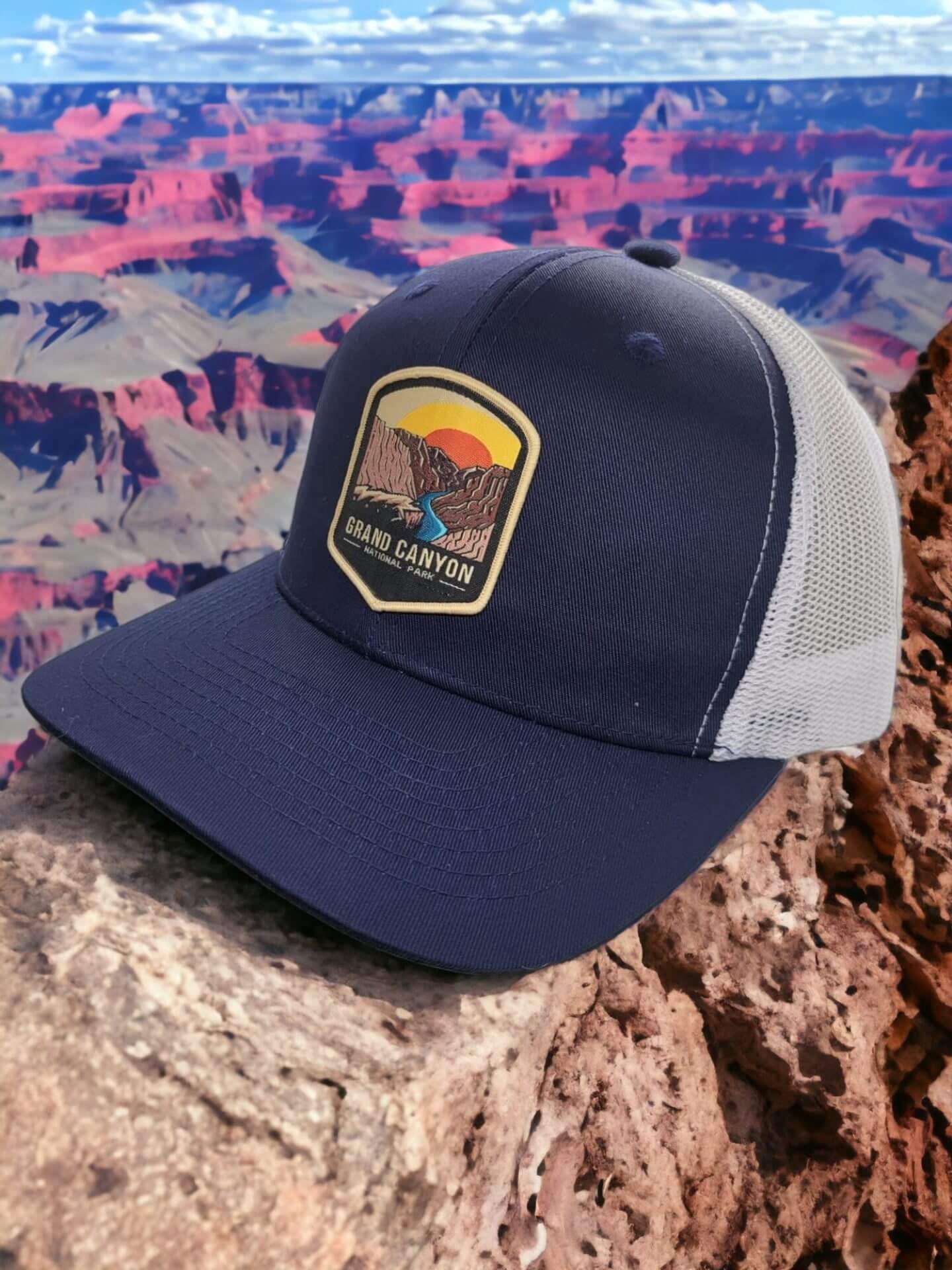 Grand Canyon Trucker Hat - Navy Blue on White Mesh - Walmart.com