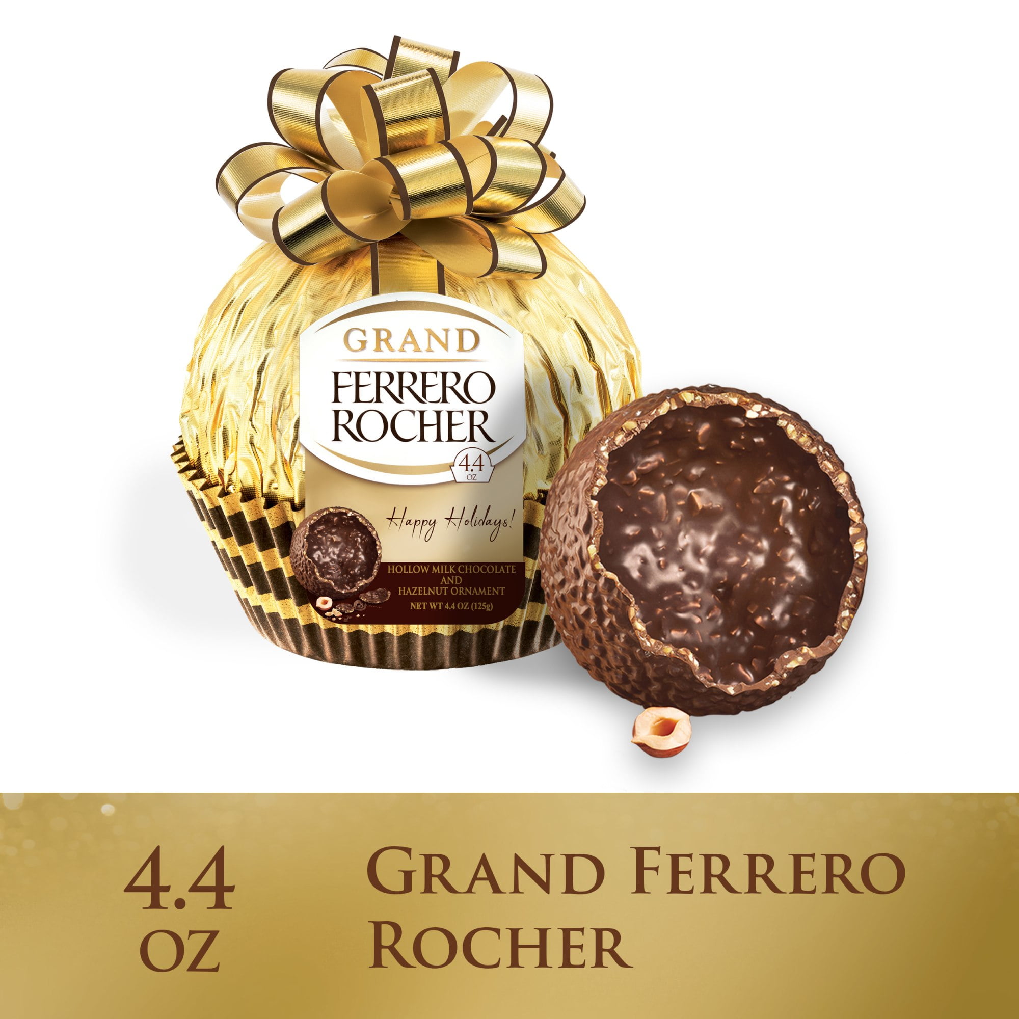 Grand Ferrero Rocher, Premium Gourmet Milk Chocolate Hazelnut, Holiday ...
