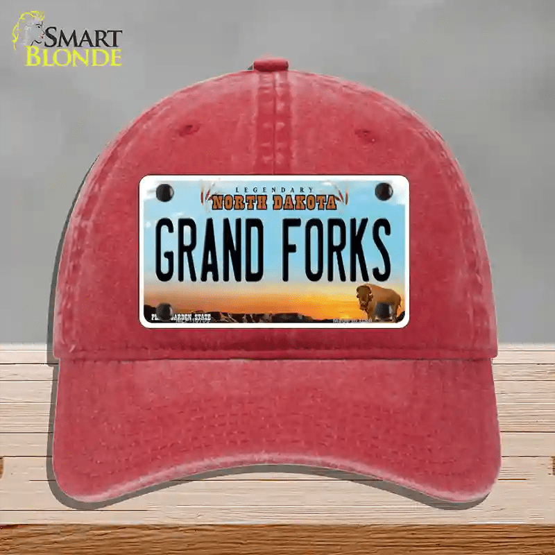 Grand Forks North Dakota Novelty License Plate Hat Unconstructed Cotton ...