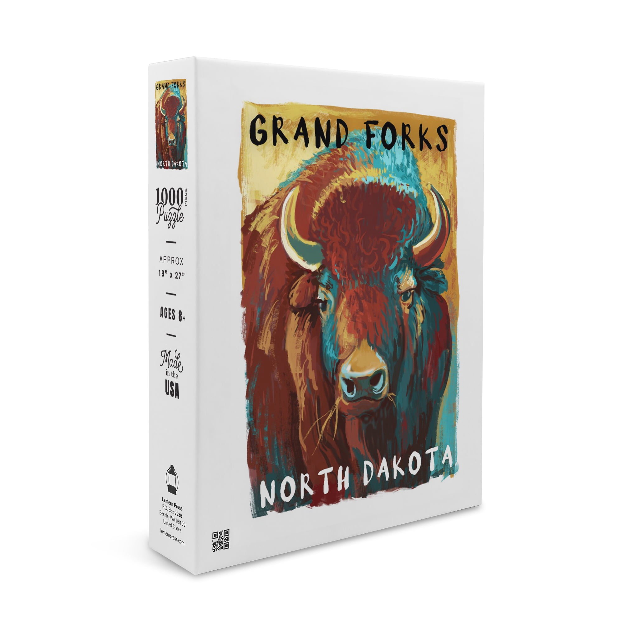 Grand Forks, North Dakota, Vivid Bison (1000 Piece Puzzle, Size 19x27 ...