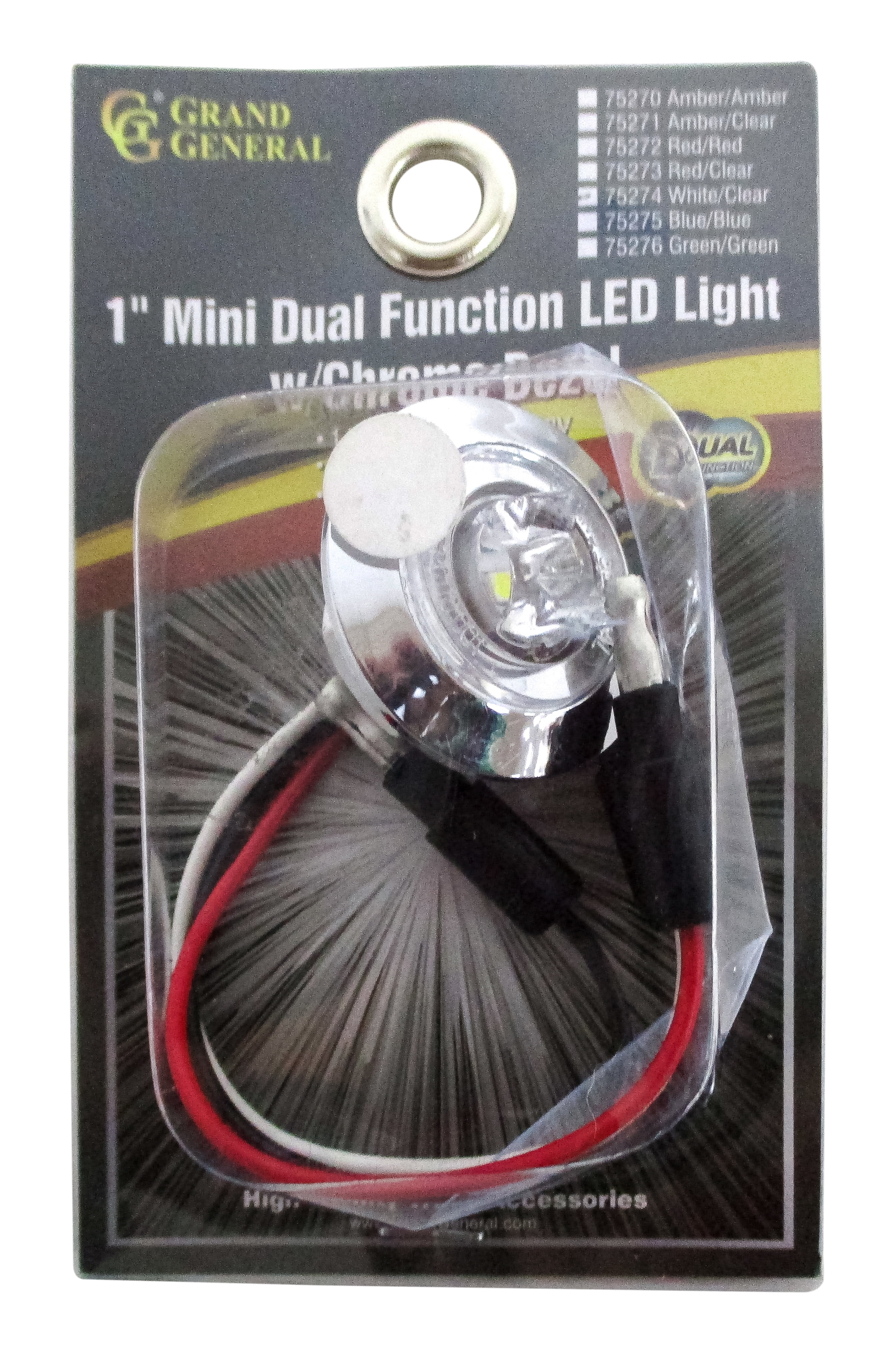 Grand General 1" Mini Wide Angle LED Light With Chrome Plastic Bezel ...