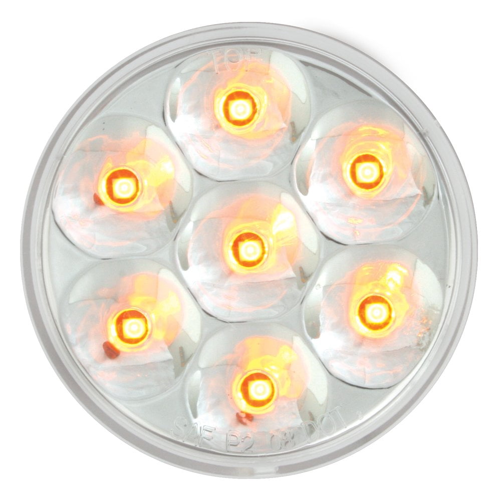 Grand General Amber 2-1/2" Low Profile Pearl 7-LED Sealed Marker ...
