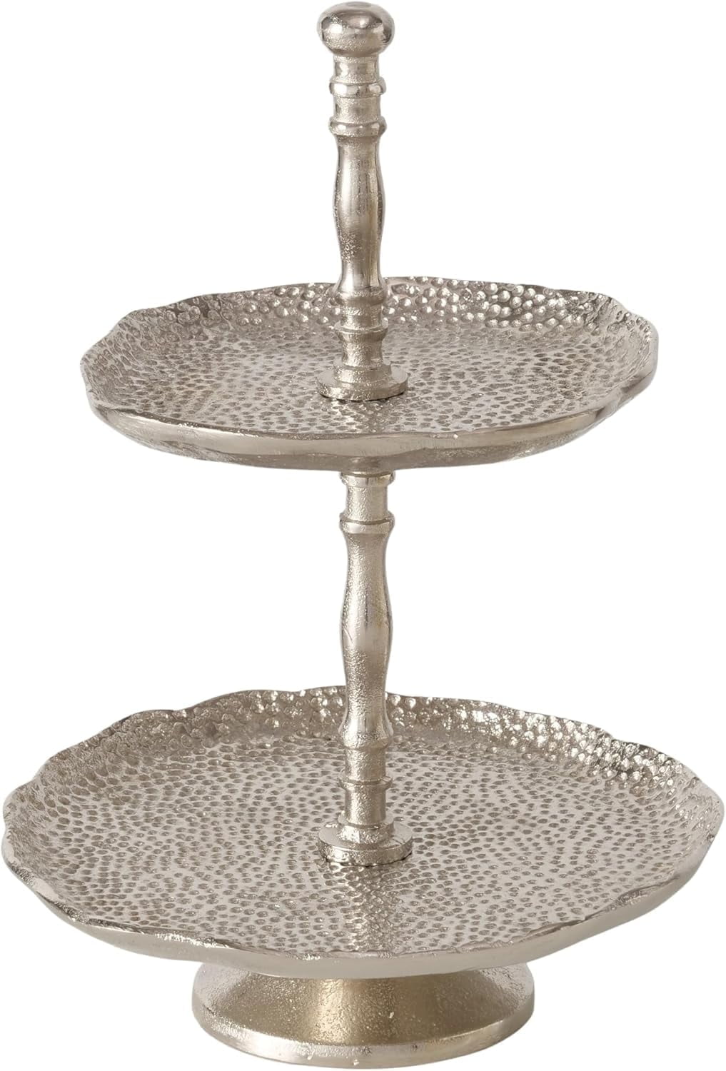 Grand Hotel 2-Tier Cake Stand, Round, Fancy Tooled Surface, Scallop ...