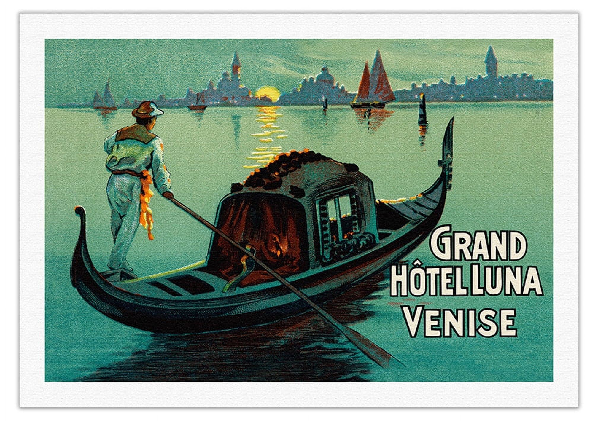 Grand Hotel Luna - Venice (Venise) Italy - Vintage Travel Poster c ...