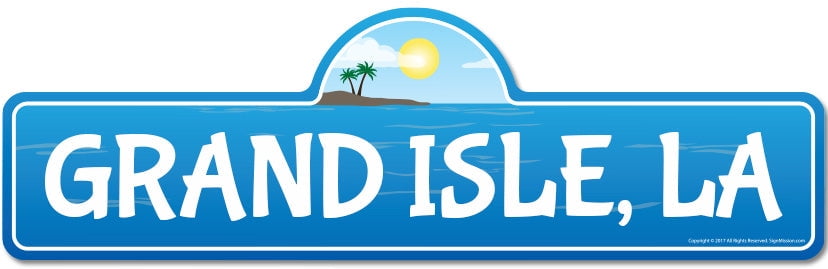 Grand Isle LA Louisiana Beach Street Sign | Indoor/Outdoor | Surfer ...