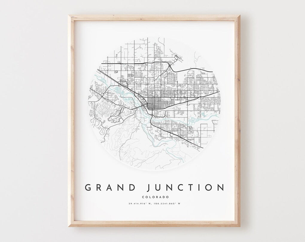 Grand Junction Map Print, Grand Junction Map Poster City Wall Art, Co ...