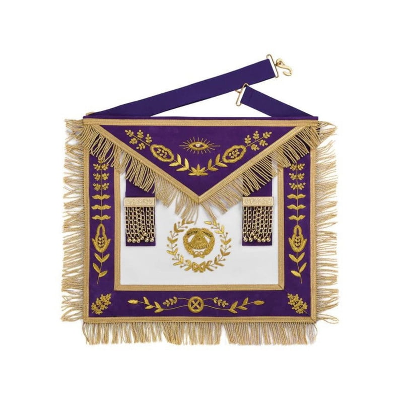 Grand Master Blue Lodge Apron - Purple Velvet with Gold Bullion ...