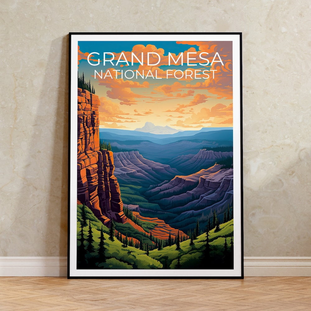 Grand Mesa National Forest Travel Poster, Colorado Wall Art, Colorado ...