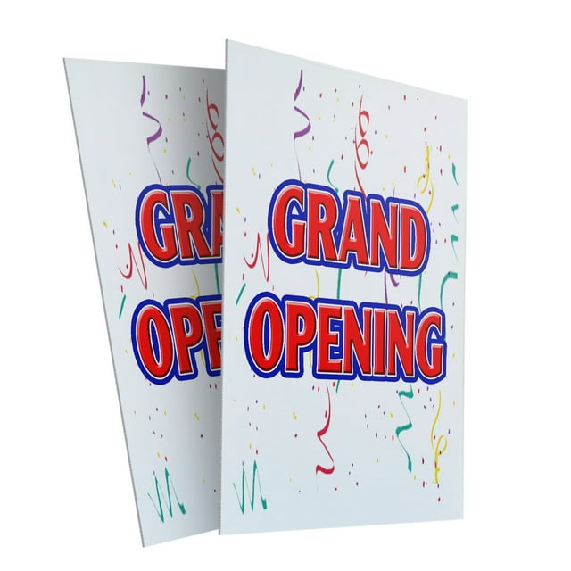 Grand Opening (2-PACK) 24" x 36" Plastic Signs | Sign Insert 4mm ...